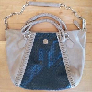 bebe | Bags | Bebe Large Tan Black Shoulder Tote Bag | Poshmark